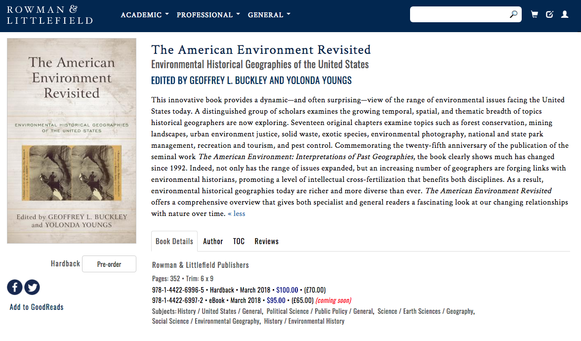 The American Environment Revisited: Environmental Historical ...